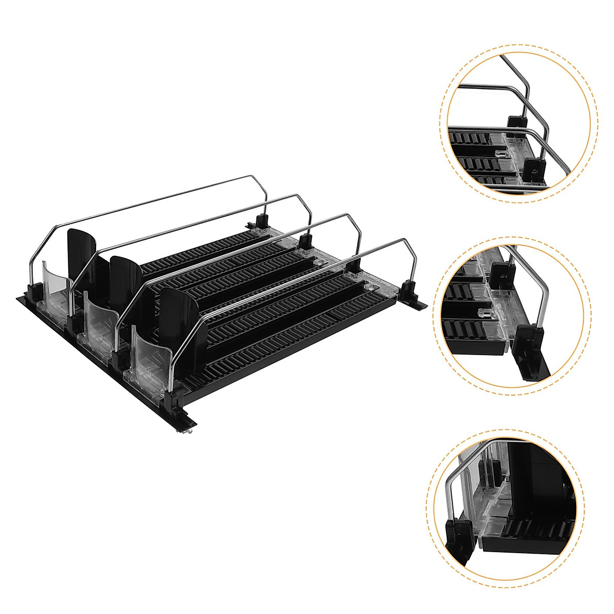 UPKOCH Automatic Drink Dispenser for Fridge Mini Fridge Organizer Water Bottle Organizer for Cabinet Drink Pusher 3 Pack