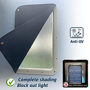 SnowyFox RV Door Window Shade, 25x14 Inch Slim Shade RV Door Window with Built-in Shade, Waterprooof RV Window coverings for Motorhome Travel Trailer Sun Shade Accessories(Black)
