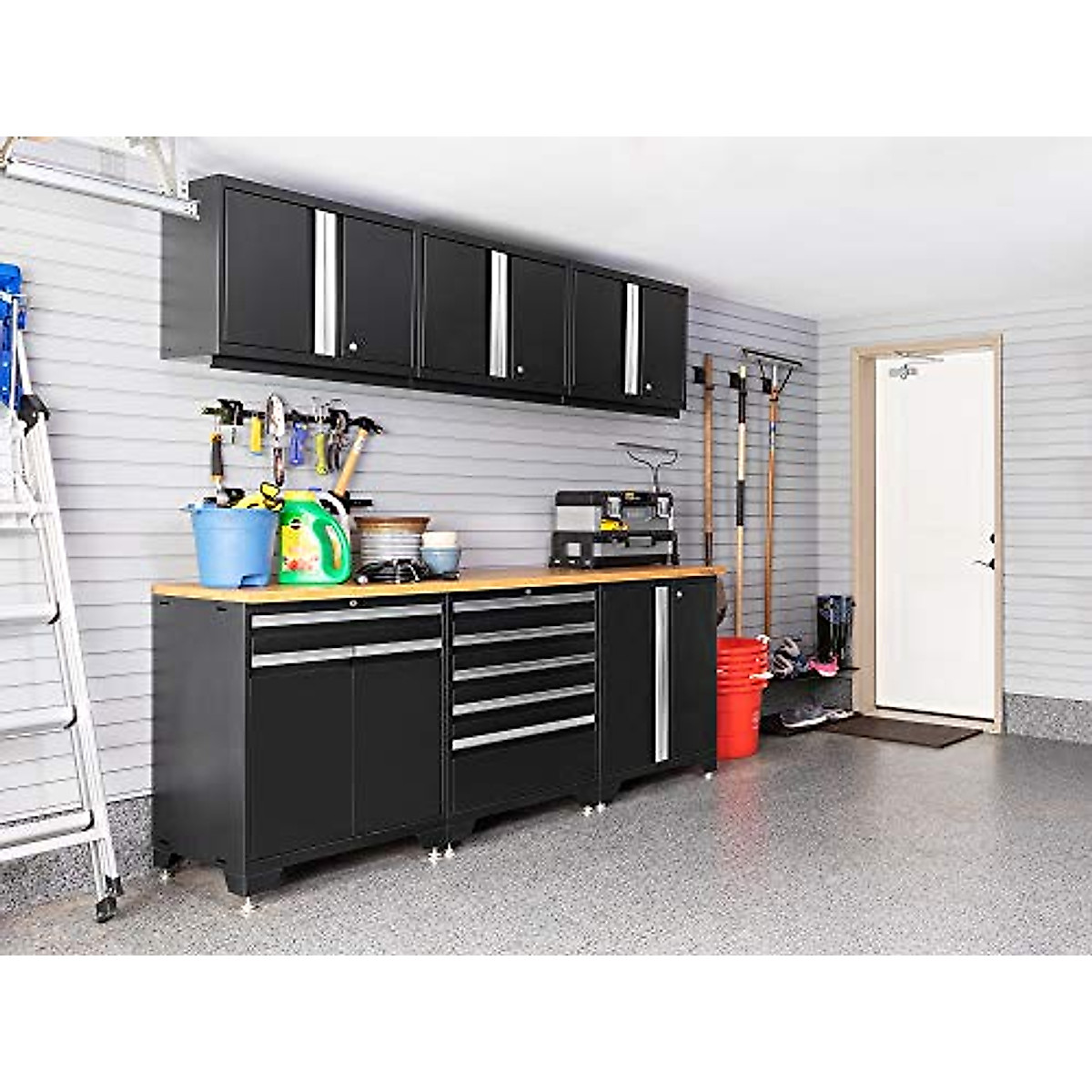 NewAge Products Pro Series Black 8 Piece Set, Garage Cabinets, 64109