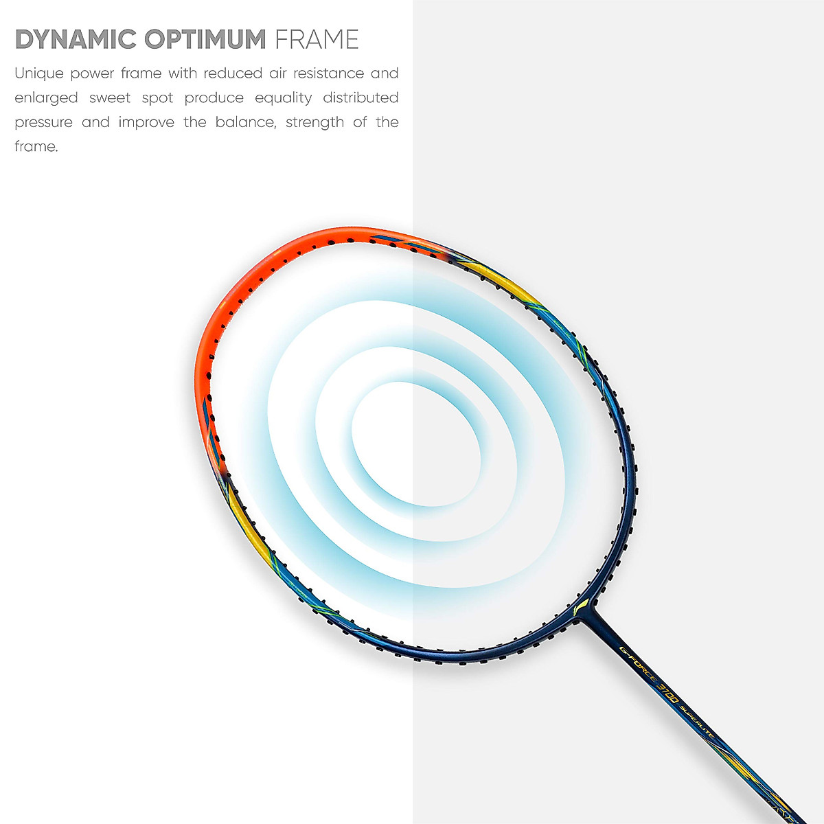 Li-Ning G-Force Superlite 3700 Carbon Fibre Unstrung Badminton Racket with Full Cover (Navy/Orange)