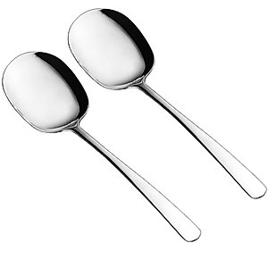 SIAIQIANG X-Large Serving Spoons Set,Foodgrade 18/8 Stainless Steel Serving Spoons,9.8 Inch Large Serving Utensils of Spoons Set,Serving for Salads Pasta Platters Mashed Potatoes Buffets Etc (2 pc)