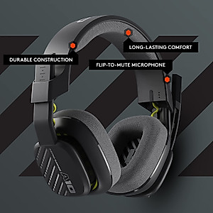 Astro A10 Gaming Headset Gen 2 Wired Over-Ear Headphones with flip-to-Mute Microphone, 32 mm Drivers, for Xbox Series X|S, Xbox One, Nintendo Switch, PC, Mac & Mobile Devices - Black