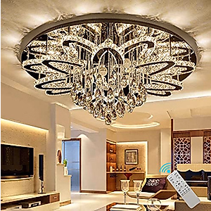 W32'' Chanderlier Lights for Living Room Large Chandeliers Bedroom Flush Chandeliers Modern Crystal Ceiling Chandelliers for Foyer Dining Room Hallway Bedroom Interior Luxury LED Ligting