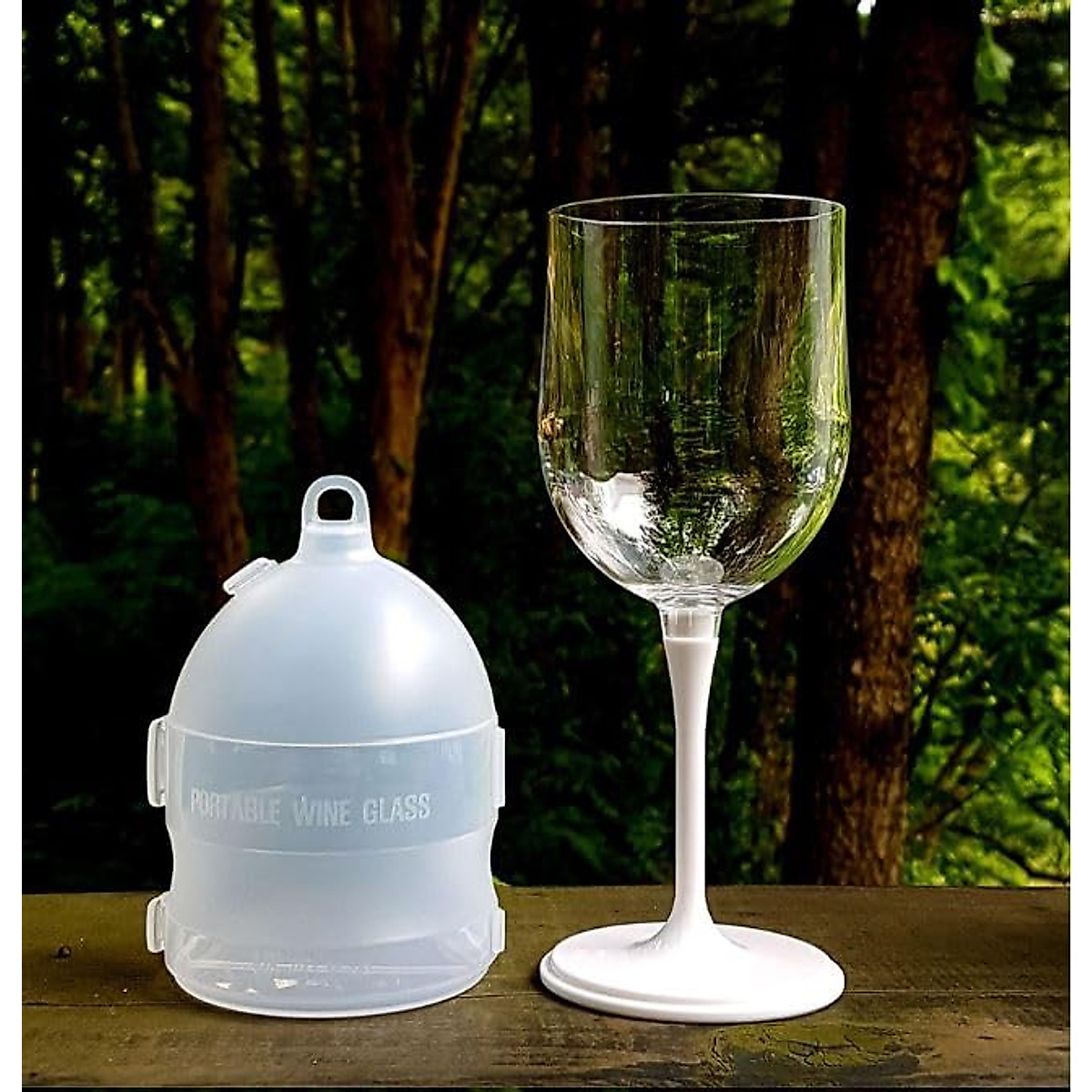 BOSO Portable Collapsible Wine Glass-Unbreakable, Shatterproof Clear Plastic Wine Glass-BPA FREE, Dishwasher Safe, Detachable Stem Wine Cup-Perfect Camping, , and Travel (white color), D8.0*H11.0CM