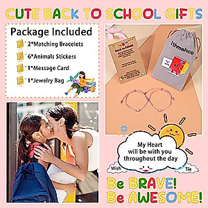 Back To School Gifts, First Day Of School Bracelet, Back To School Gifts For Kids 1/2/3/4 Grade, Mommy And Me Bracelets Gift, First Day Of Kindergarten, Kindergarten Bracelet Mommy And Me( Pink Heart)