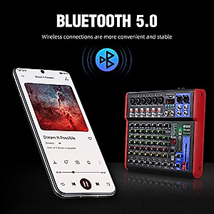 D Debra SI Series Professional Portable Recording Mixer Audio with 99 DSP Digital Effects Mic Preamps and USB for DJ Mixer Console Karaoke Home Recording Studio (SI-8UX)