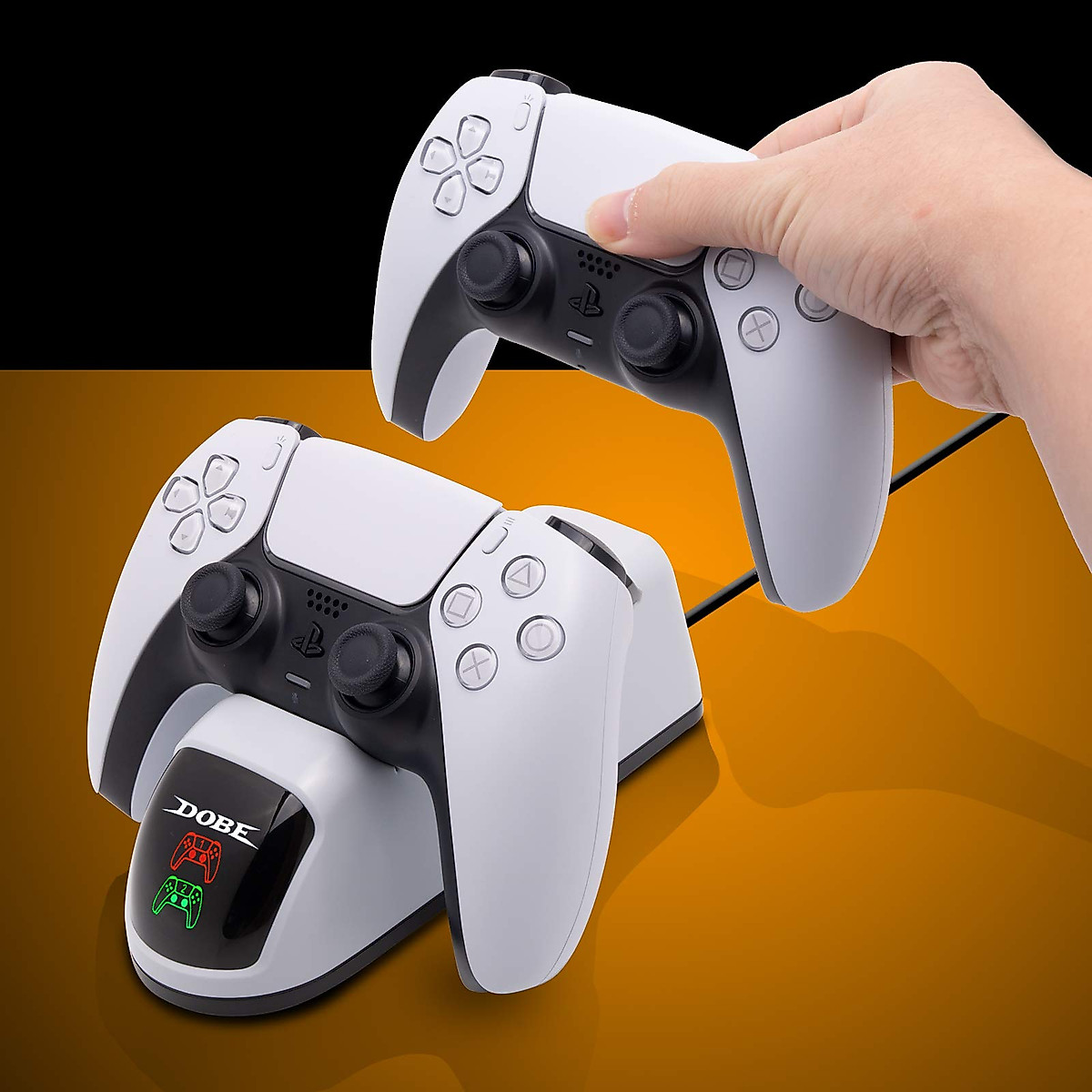 ECHZOVE PS5 Controller Charging Station, PS5 Controller Charger with Power Adapter, Playstation 5 Charger Station with LED Indicator