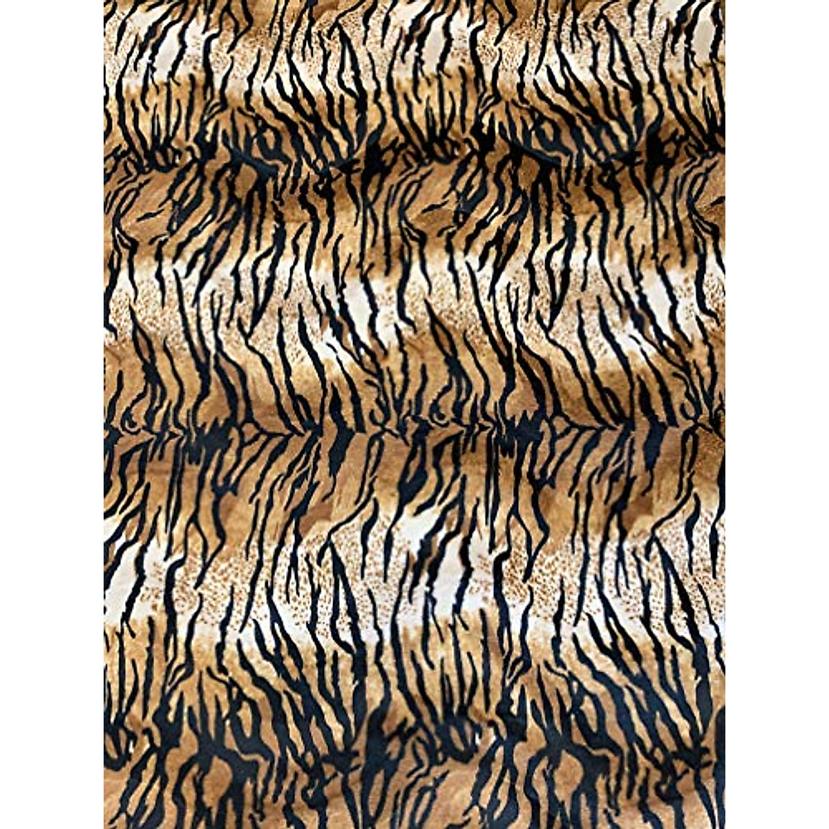 Velboa Wave Print Tiger Fabric, 60 Inch, by The Yard (Gold)