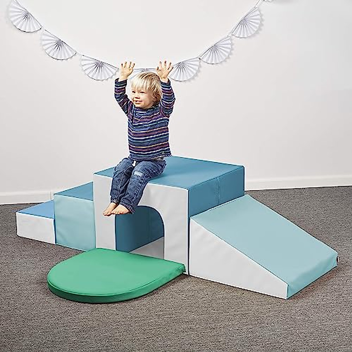 ECR4Kids SoftZone Single Tunnel Maze, Toddler Playset, Contemporary, 6-Piece