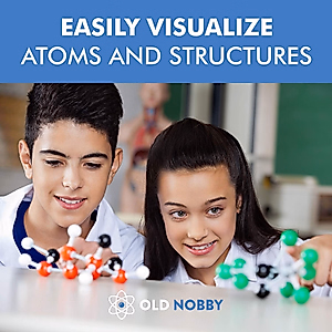 Old Nobby Organic Chemistry Set (425 pc) Molecular Model Kit with Atoms, Bonds, Guide, Bond Removal Tool - STEM Science Kits for Kids Toys Chemistry Set for Students Teachers Young Scientists