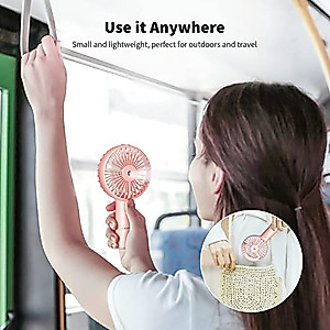 Otlonpe Misting Fan Portable, Desk Handheld Fan 3 Speeds Small Mister Rechargeable Fan with 2500mAh Battery, Water Spray Travel Personal Fan for Kids Women Men Home Office Outdoor (Pink)