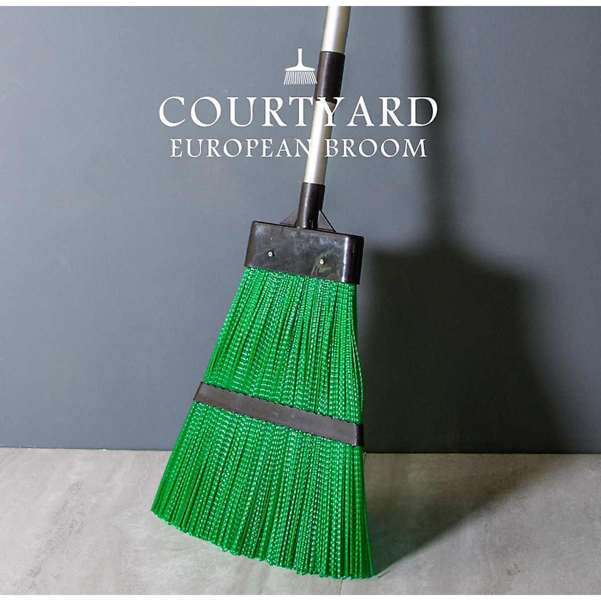 Xifando Courtyard Broom-Heavy Duty Broom Long Handle Outdoor Commercial Angle Broom for Courtyard Ourdoor Travel Camping