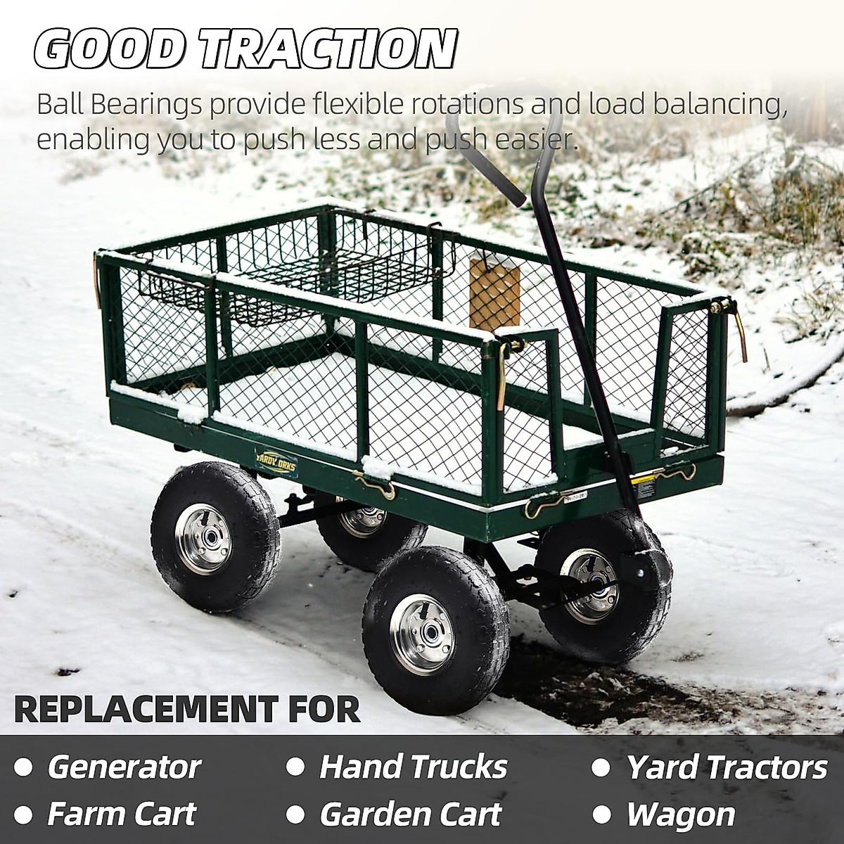 (4 Pack) AR-PRO 10" Heavy-Duty Replacement Tire and Wheel - 4.10/3.50-4" with 10" Inner Tube, 5/8" Axle Bore Hole, 2.2" Offset Hub and Double Sealed Bearings for Hand Trucks and Gorilla Cart