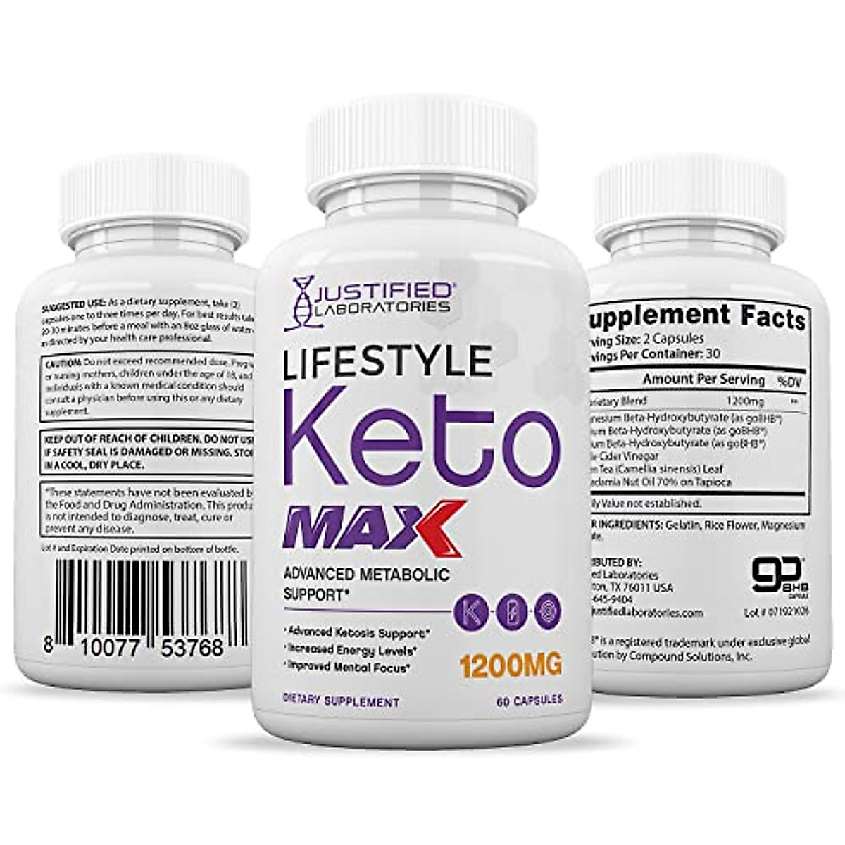 (5 Pack) Lifestyle Keto Max 1200MG Pills Includes Apple Cider Vinegar goBHB Strong Exogenous Ketones Advanced Ketogenic Supplement Ketosis Support for Men Women 300 Capsules