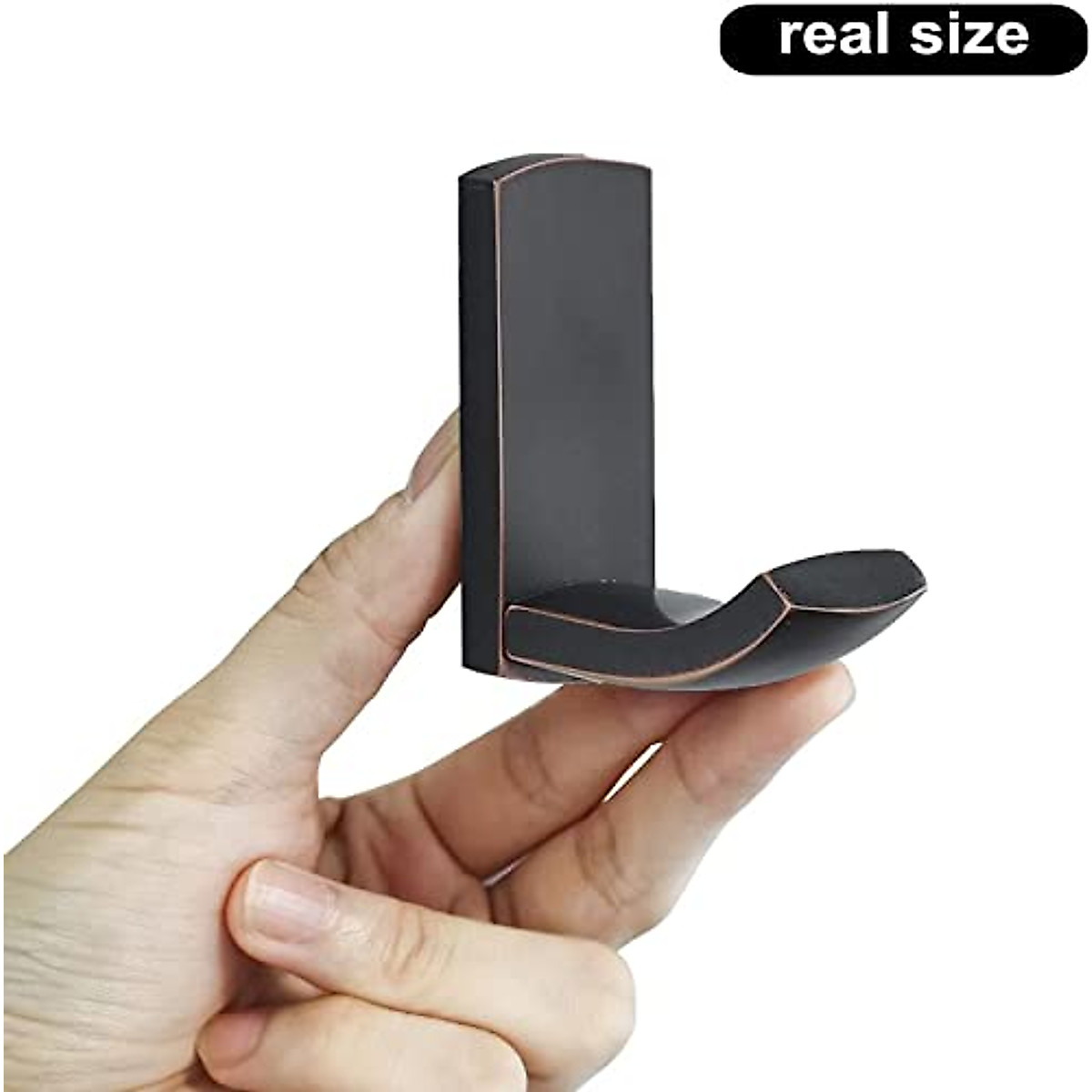 WINCASE Bronze Towel Hook, Bathroom Antique Robe Hooks Wall Mounted, Oil Rubbed Rustic Farmhouse Bathrobe Coat Clothes Hook 6 Pack