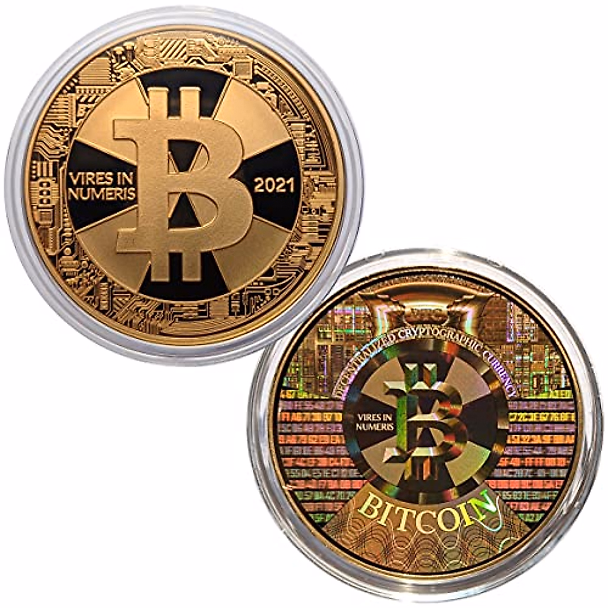 2021 Holographic Commemorative Bitcoin, 39 mm