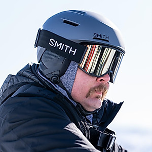 SMITH Squad Goggles with ChromaPop Lens – Performance Snowsports Goggles with Replaceable Lens for Skiing & Snowboarding – for Men & Women – Black + ChromaPop Sun Platinum Mirror Lens