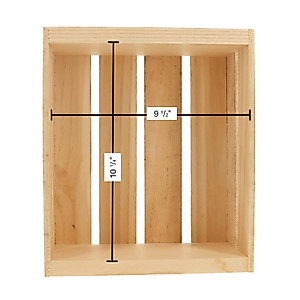 Good Wood by Leisure Arts Wooden Half Crate Craft Caddy in Unfinished Pine for Storage Wood crates, Large Decorative Boxes and centerpieces for The Home and Table 11.75" x 10x4.8"