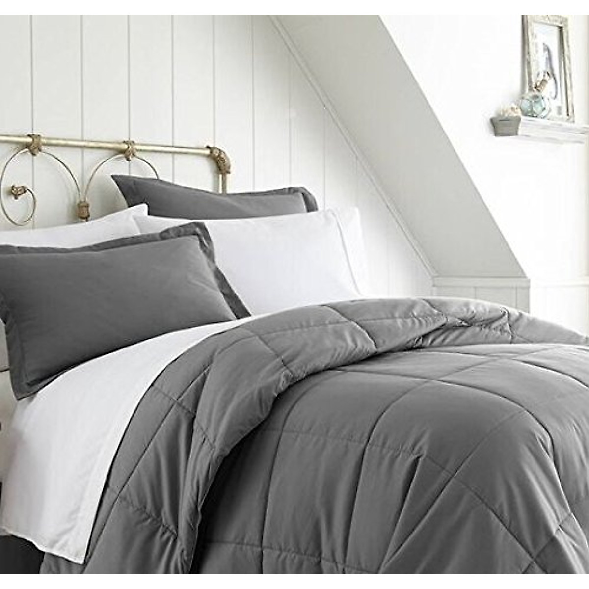 Linen Market Bed in A Bag, Gray, Twin XL, (SS-Multi-TWINXL-Gray)