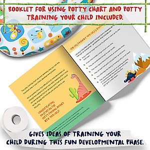 ATHENA FUTURES Potty Training Chart for Toddlers Magnetic Reuseable - Dinosaur Design Waterproof - Chart, 35 Magnetic Stickers, Certificate, Instruction Booklet, Crowns and More - for Boys and Girls