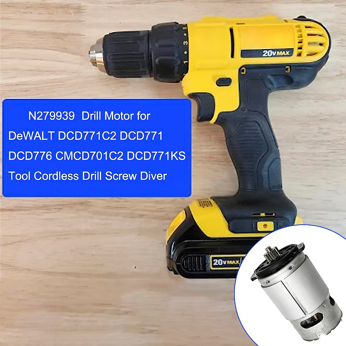 N279939 Drill Motor for DeWALT DCD771C2 DCD771 DCD776 CMCD701C2 DCD771KS Tool Cordless Drill Screw Diver