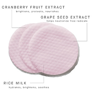 ARCONA Triad Pads - Cold Processed Cranberry and Rice Toner, Brightening Toner Pads for Face, 45 Facial Toner Pads. Made in The USA.