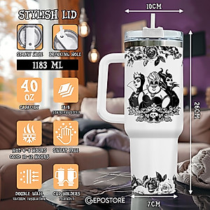 Christmas Gifts for Movie Lovers, Villains 40 oz Stainless Steel Tumbler With Handle, Witches Coffee Mug, Characters Cup, Christmas Tumbler With Lid Straw, Birthday Gifts