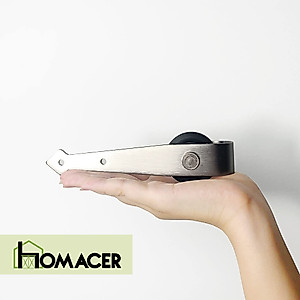 Homacer Mini Brushed Nickel Non-Bypass Sliding Barn Door Hardware Kit, for One/Single Door, 36-inch Long Flat Track, Arrow Design Roller, Cabinet TV Stand Console Use…