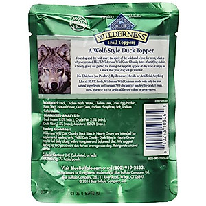 Blue Buffalo Wilderness Trail Toppers Chunky Duck Bites Dog Food, 24 By 3 Oz.