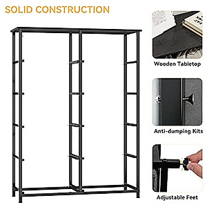 DWVO Dresser for Bedroom, Fabric Dresser with 8 Drawers, Tall Dresser, Double Dresser, Chest of Drawers for Closet, Living Room, Sturdy Steel Frame, Wooden Top, Easy Pull Handle, Black Ash