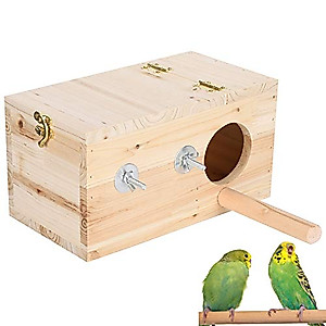 LSAR Birds Nesting Box, Bird Incubator Cage, Pet Supplies, Strong Wood Bird Nesting Cage, for Winter Durable Convenient to Clean Birds