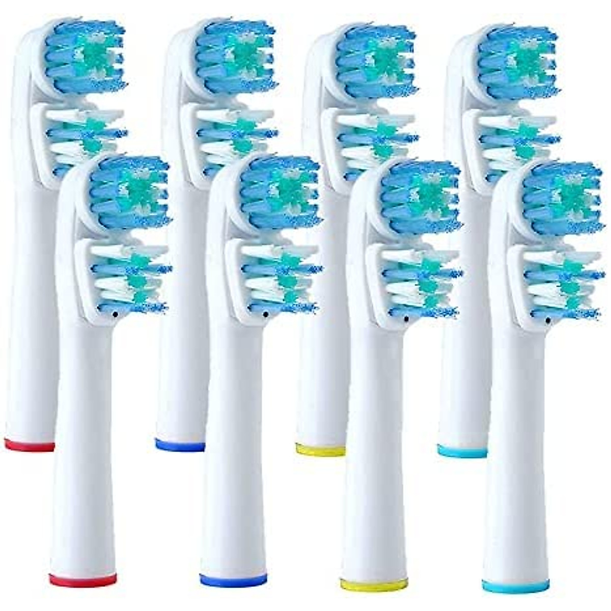 Replacement Brush Heads Compatible with OralB Braun- Best Double Clean, Pack of 8 Electric Toothbrush Replacement Heads- for Oral B Pro, 1000, 8000, 9000, Adults, Kids, Vitality, Dual Plus!