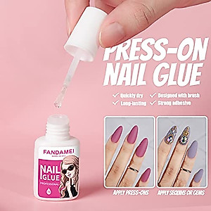 Press on Nails, FANDAMEI 12 Packs 288PCS Matte Acrylic Medium Almond Short Stiletto Fake Nails Full Cover with 10g Nail Glue, 12 Solid Color False Nails for Nail Art DIY