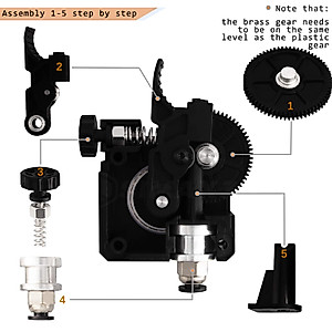 SIMAX3D Titan Extruder Parts 3D Printer Stock Feeder Compatible with ANYCUBIC Mega S X Series,CR10,Ender 3 Series DIY 3D Printer, ED3 V6 Hotend J-Head Bowden Mounting Bracket 1.75mm PLA Filament