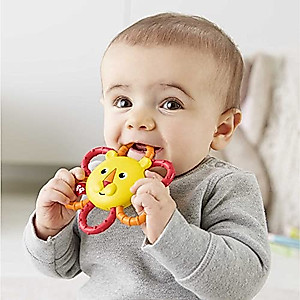Fisher-Price Take & Teethe Lion 3M+ Yelllow Orange Rattle Toy