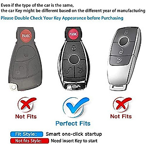 QBUC for Mercedes Benz Key Fob Cover, Key Fob Case for Mercedes Benz C E M S CLS CLK GLK GLC G Class, TPU Full Protection Key Fob Shell Compatible Keyless Smart Key Fob(Sliver)