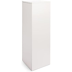 Displays2go, Rectangular Museum Display Cube, Laminated Particle Board & Melamine Construction – White Finish (WDCUBEWHT4)