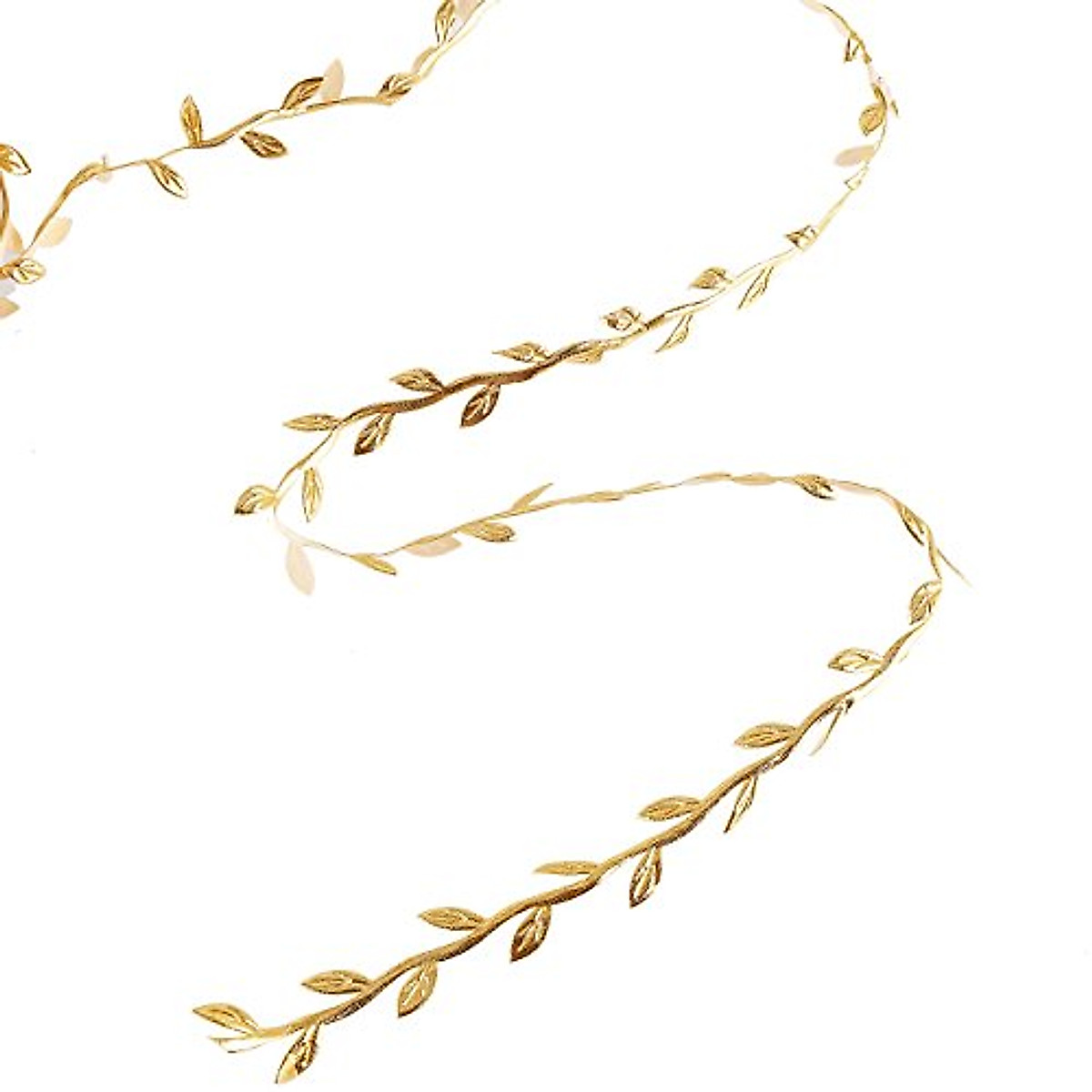 DECORA 36 Yards Artificial Gold Leaf Ribbon Trim for Wreath Making and Christmas Gift Wrapping Wedding Decoration