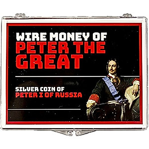 1662 RU Russian Silver Wire Money Of Peter The Great Kopek Coin in Clear Box and Story-Certificate.1662-1725 Story-Certificate.1662-1725 12mm Very Good