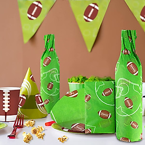 Hi Sasara 50 Sheets Large Football Tissue Paper Bulk,28 x 20 Inch,Brown Green Football Tissue Paper for Gift Bags,Brown and Green Football Tissue Paper for Football Party