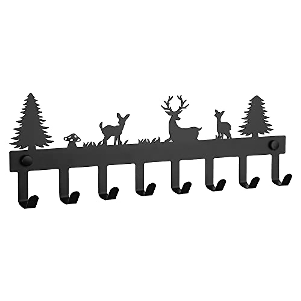 Key Holder Wall Mounted Key Hooks for Wall Decorative with 8 Hooks Black Metal Key Organizer Rack Hanger for Entryway, Garage,Mudroom,Hallway, Office 15.7X5.1 inches