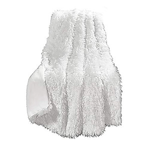 Lush Decor Emma Faux Fur Throw Blanket, 60" x 50", White