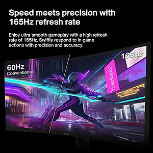 Pixio PXC325 32 inch 165Hz Refresh Rate FHD 1080p Resolution 1500R Curve VA Panel 1ms Response Time Adaptive Sync HDR Curved Gaming Monitor