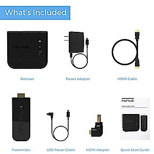 Nyrius Aries Pro+ Wireless HDMI Video Transmitter & Receiver to Stream 1080p Video up to 165ft from Laptop, PC, Cable Box, Game Console, DSLR Camera with Bonus HDMI Cable (NPCS650)