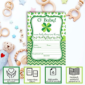 Amanda Creation O' Baby St. Patrick's Day Baby Shower Fill In Invitations set of 20 with envelopes