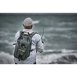 Plano Z-Series Roll-Top Waterproof Fishing Tackle Backpack, Gray Fabric, Includes 2 Clear 3700 Stowaway Utility Boxes, Fishing Backpack with Tackle Boxes