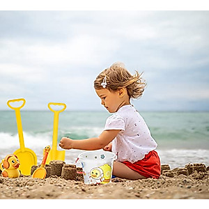21 PCS Beach Toys with Storage Bag for Toddlers, Kids Cute Duck Theme Sand Toy Set Includes Beach Bucket, Truck, Shovel, Animal Sand Molds and Watering CanOutdoor Toys for Toddlers Kids Age 3 4 5 6+