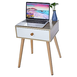 Toxz office products Modern Log Bedroom Livingroom Storage Cabinet Table,Drawer Cabinet,Solid Wood Legs,Display Desk,Anti-Slip Mat,Wood Grain Color(Ship from US!)