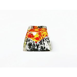 MECHKYP Handmade Mt .Fuji Backlit Resin Artisan Keycap R4/Esc Key Cap Shine Through Translucent SA Profile for Cherry MX Switch Gaming Mechanical Keyboard,Volcano Magma (Magma)