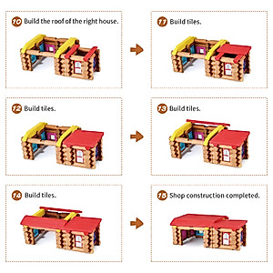 Wondertoys 239 Pieces Real Wood Logs Set Ages 3+, Classic Building Log Gift Set for Boys/Girls– Creative Construction Engineering - Top Blocks Game Kit - Preschool Education Toy